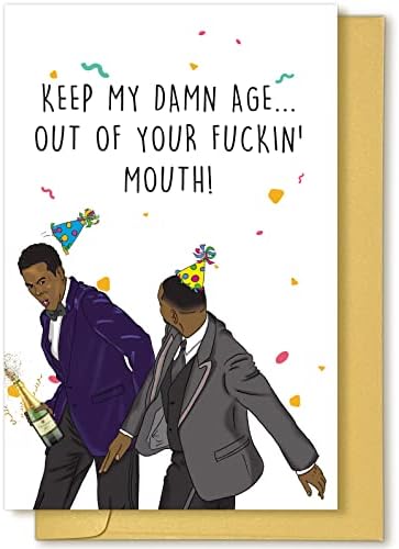 Funny Will Smith Slap Birthday Card, Oscars Meme Birthday Greeting Card ...