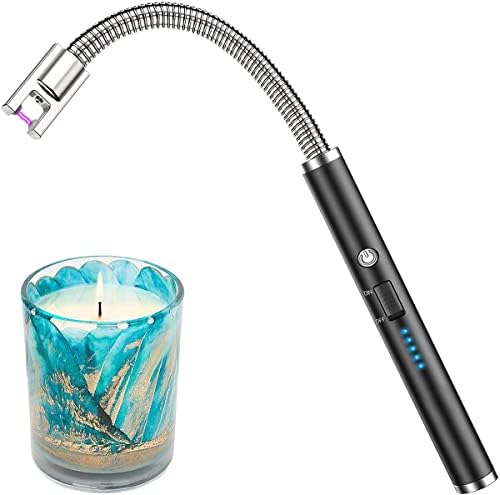 Windproof Candle Lighter, Electronic Lighter with LED battery indicator ...