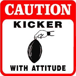 Amazon.com: CAUTION: KICKER sport game fun football sign: Home & Kitchen