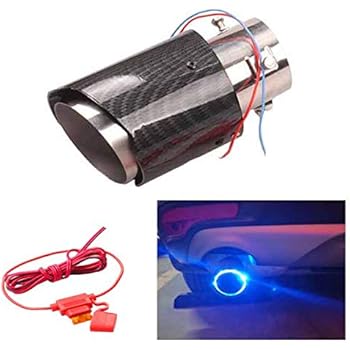 Amazon.com: 1Pcs Universal Stainless Steel Car LED Exhaust Muffler Tip ...