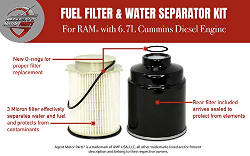 Fuel Filter Water Separator Set - Fits Ram 2500, 3500, 4500, 5500 6.7L ...