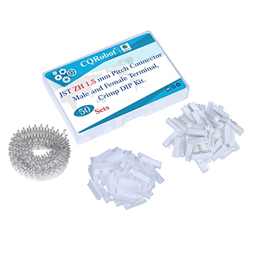 CQRobot 50 Sets/600 Pieces 1.5 mm Pitch JST ZH 10-Pin IC Sockets ...