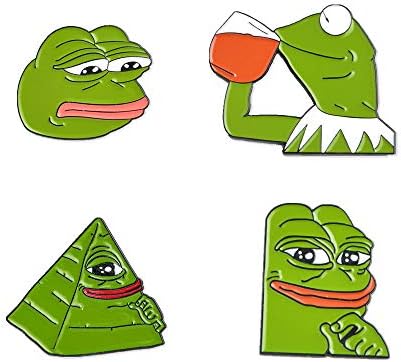 SMUG Pepe Frog Hard Enamel Lapel pin Brooch Kermit Pin Kermit Sipping ...