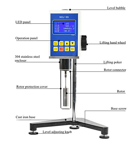 Digital Viscometer Rotary Viscosity Meter Fluidimeter Tester 1~100,000 ...