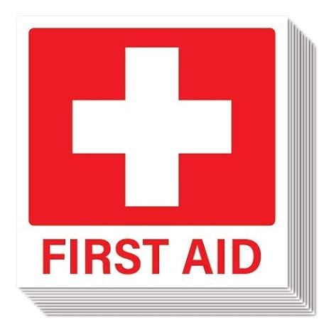 First Aid Sticker Signs (Pack of 10): Amazon.ca: Industrial & Scientific