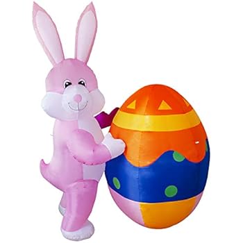 Amazon.com: Happy Easter Bunny Airblown Inflatable By Gemmy 3.5 ...