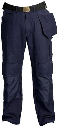 SKILLERS Knee Pad Work Pants, Two Tool Pockets, Navy Blue Color, 100% ...