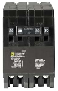 Homeline Tandem Circuit Breaker Double Pole 20/30 Amp 2 Spaces Bulk ...