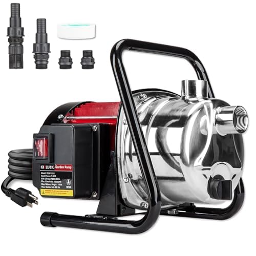 Water Transfer Garden Pump, 1.6 HP 1000GPH Portable Electric Shallow ...