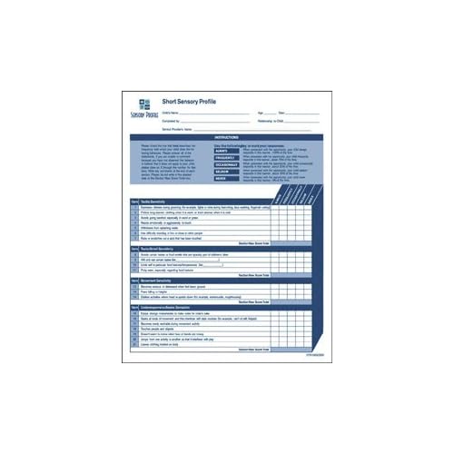 Sensory Profile Scoring Sheet Factor Summary Comprehensive Autistic