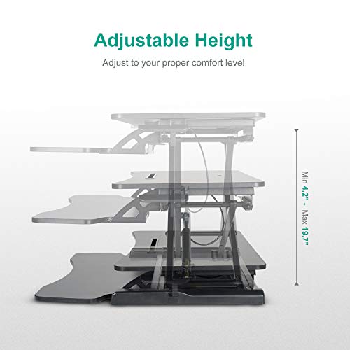 EleTab Height Adjustable Standing Desk Sit to Stand Gas Spring Riser ...