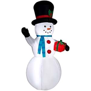 Amazon.com: Inflatable Shivering Snowman with Christmas Costume ...