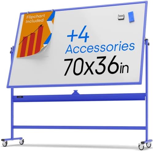 Rolling Magnetic Whiteboard 70 x 36 - Large Portable Dry Erase Board ...
