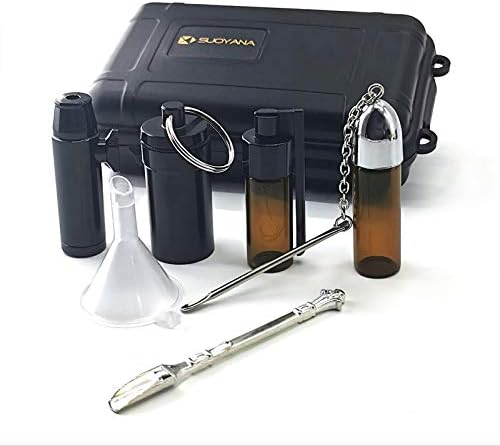 Snuff Bullet Kit with Smellproof Stash Box,Glass Snuff Bullet,Metal ...