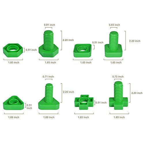 48 PCS Jumbo Nuts and Bolts Toy with Box 4 Shapes and 9 Colors Matching ...