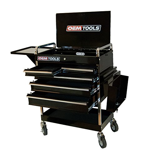 OEMTOOLS 24963 30-Inch 5 Drawer Service Cart, Black, Mechanic Tool Box ...