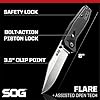 SOG Flare Folding and Pocket Knife Assisted Opening Tech Knife w/ 3.5 ...