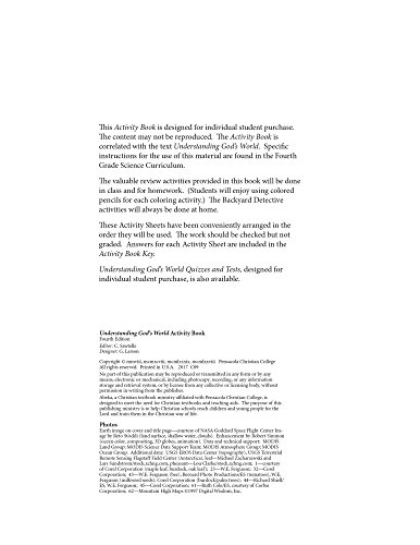 Understanding God's World Activity Book - Abeka 4th Grade 4 Science ...