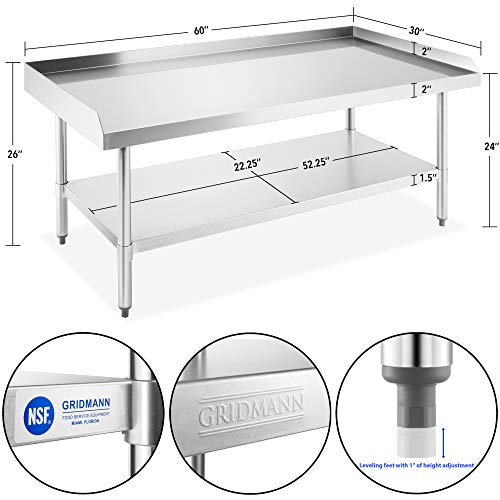 GRIDMANN NSF 16-Gauge Stainless Steel 60"L x 30"W x 24"H Equipment ...