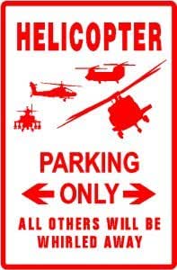 Amazon.com: HELICOPTER PARKING sign street plane flight : Home & Kitchen