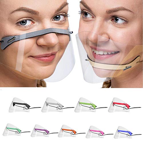Mini Clear Face Mask for Adult 4Pack Transparent Plastic Mask with ...