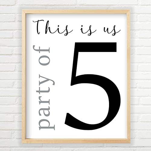 Amazon.com: Party of 5 Wall Decor (11x14 inch Unframed Farmhouse Print ...