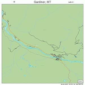Amazon.com: Large Street & Road Map of Gardiner, Montana MT - Printed ...