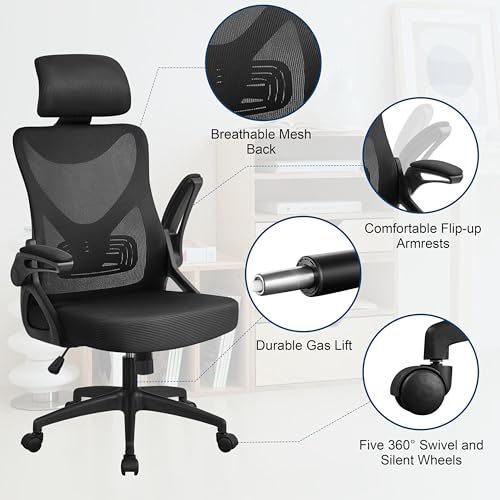 Yaheetech Ergonomic Mesh Office Chair High Back Desk Chair With ...