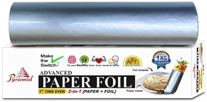 PYRAMID Paper FOIL ROLL 1 KG, Paper Inside & Foil Outside, 2 in 1 ...