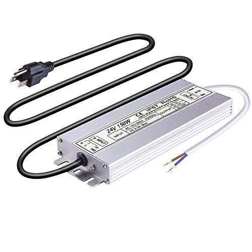Idealy 24V 150W LED Driver,Waterproof IP67 LED Power Supply Low Voltage ...