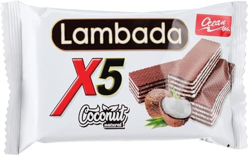 Lambada Wafer Biscuits Filled Coconut Cream - X5 Coconut Natural set of ...