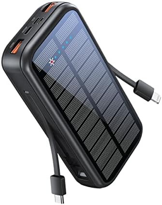 Promate 20000mAh Power Bank, Solar Powered Portable Charger with ...