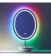 Amazon.com: ISTRIPMF 40x24 inch Lighted Bathroom RGB Mirror Color ...