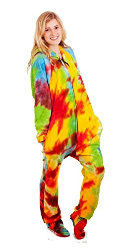 Forever Lazy Footed Adult Onesie - Trifflin' Tie Dye - XL | Pricepulse