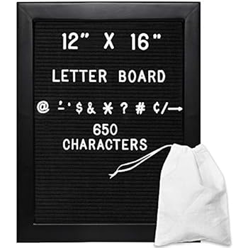 Amazon.com : Black Felt Letter Board with 650 Letters, Numbers ...