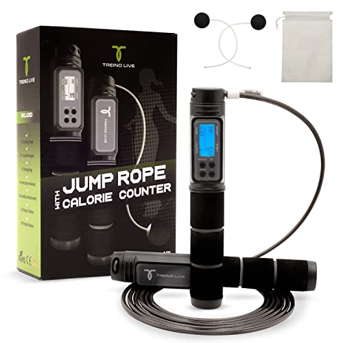 Cordless Jump Rope with Calorie Counter and Timer plus Adjustable 9 ...