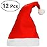 Amazon.com: 6 Pack Plush Santa Hat, Traditional Red and White Plush ...