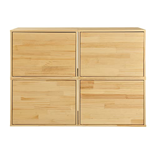 MUSEHOMEINC Large Wooden Stackable Storage Boxes,1 Piece,Storage Cube ...