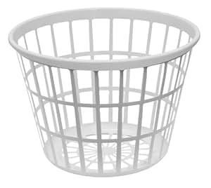 Amazon.com: United Solutions LN0108 White Round Plastic Laundry Basket ...