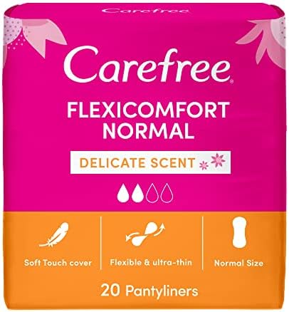 Carefree Daily Panty Liners, Flexicomfort, Delicate Scent, Pack Of 20 ...