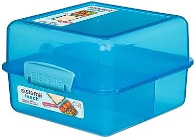 Sistema 1.4L Cube Colored Lunch Box Blue, 31735 price in Egypt | Amazon ...