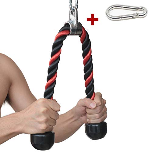 Tricep Rope 27 & 35 inches 2 Colors Fitness Attachment Cable Machine ...