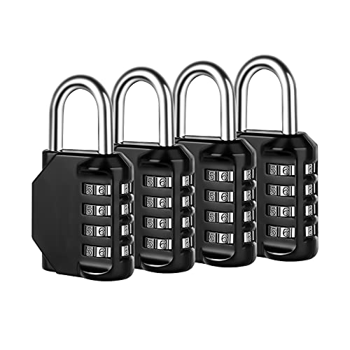 Combination Lock, 4 Digit Combination Padlock for School Gym Sports ...