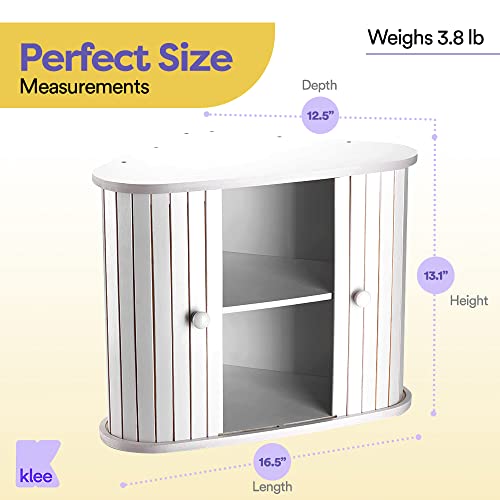 Klee 2-Layer Bread Box for Kitchen Countertop, Brushed White - Extra ...