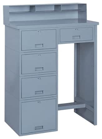 Lyon DD2258 Steel Modular Shop Desk with 5 Drawers, 34.625" Width x 20 ...