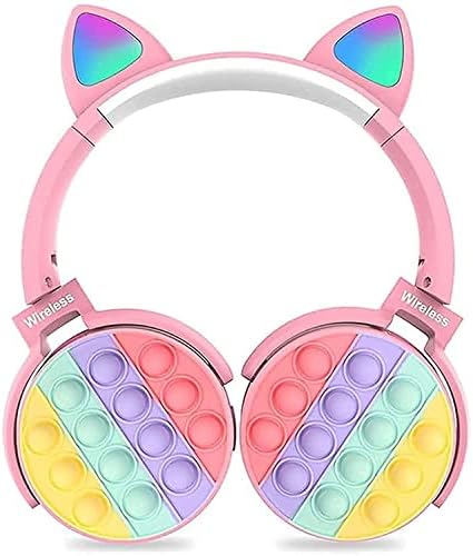 Padom Wireless Bluetooth On-Ear Headphone with Pop Bubbles, LED Lights ...