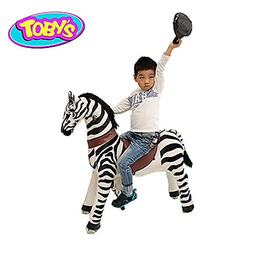 Gidygo Kids Ride on Zebra Riding Horse Toy Pony Rider Mechanical ...