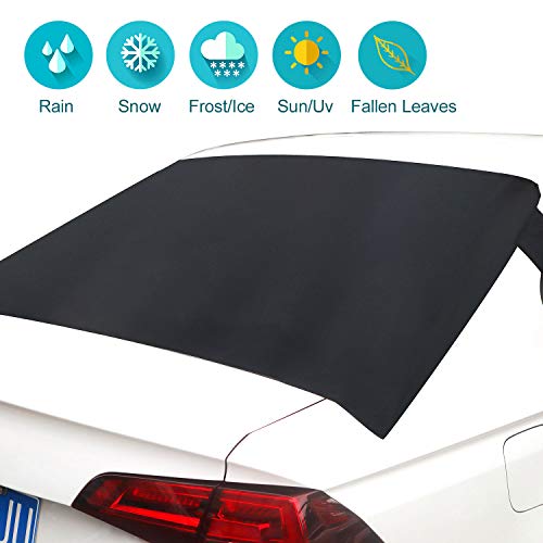 Amayrose Car Rear Windshield Snow Ice Cover Protector with Flaps, Rear ...
