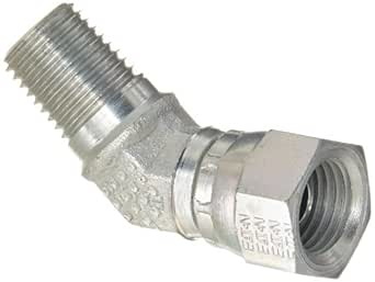Eaton Aeroquip 2049-4-4S Steel Pipe Fitting, 45 Degree Elbow, 1/4" NPSM ...