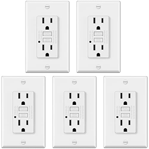 5 Pack - ELECTECK 15 Amp Non-Tamper Resistant GFCI Outlets, Decor GFI ...